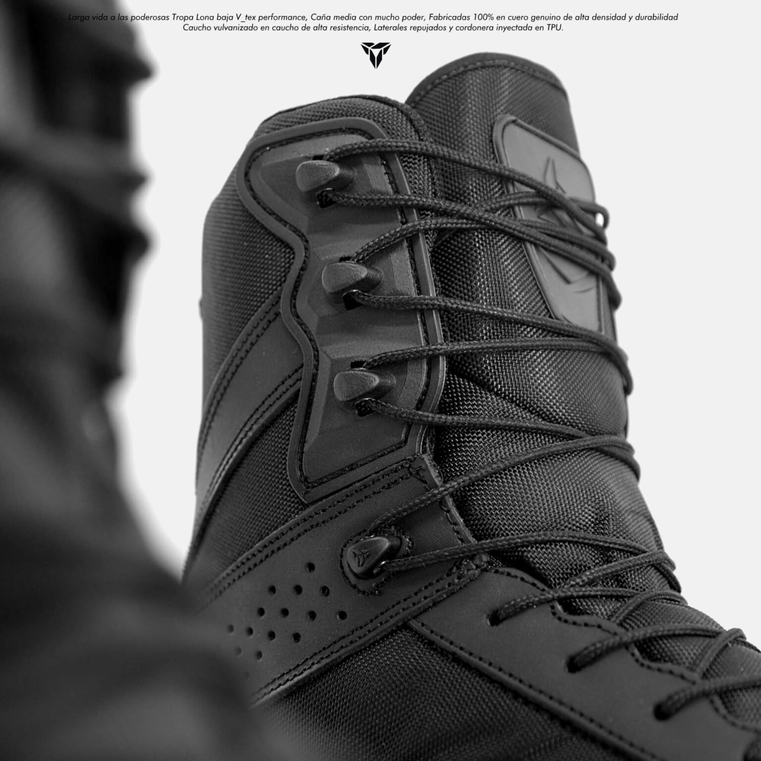 Botas Militares Wolker en cuero tropa lona baja caña media