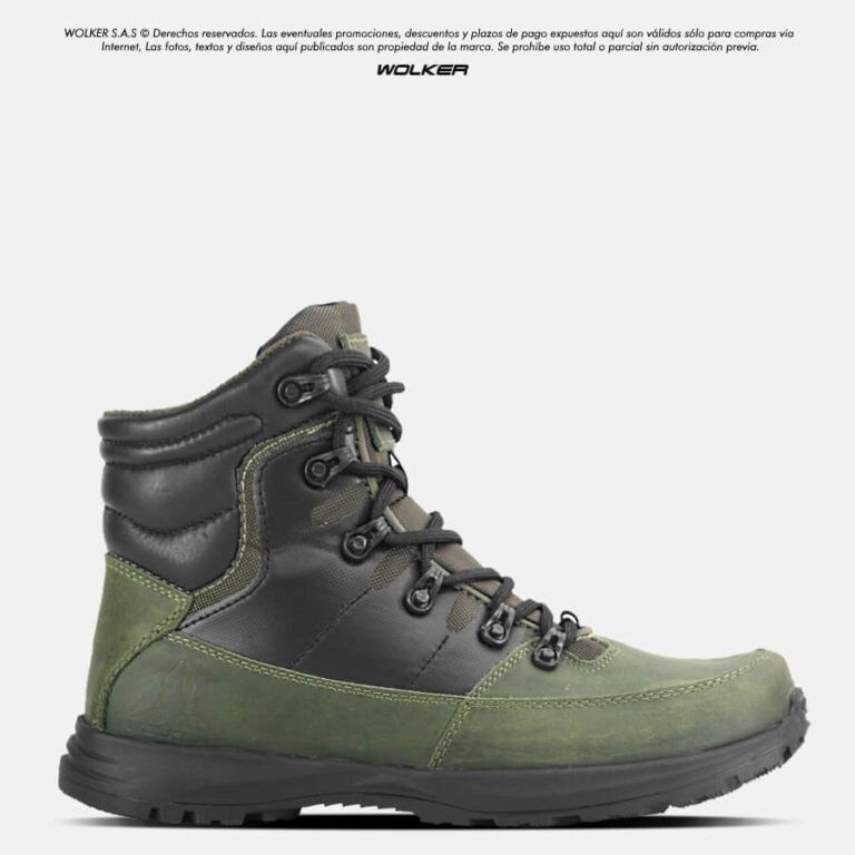 Botas Wolker referencia Legacy verde en cuero. wolker.com.co