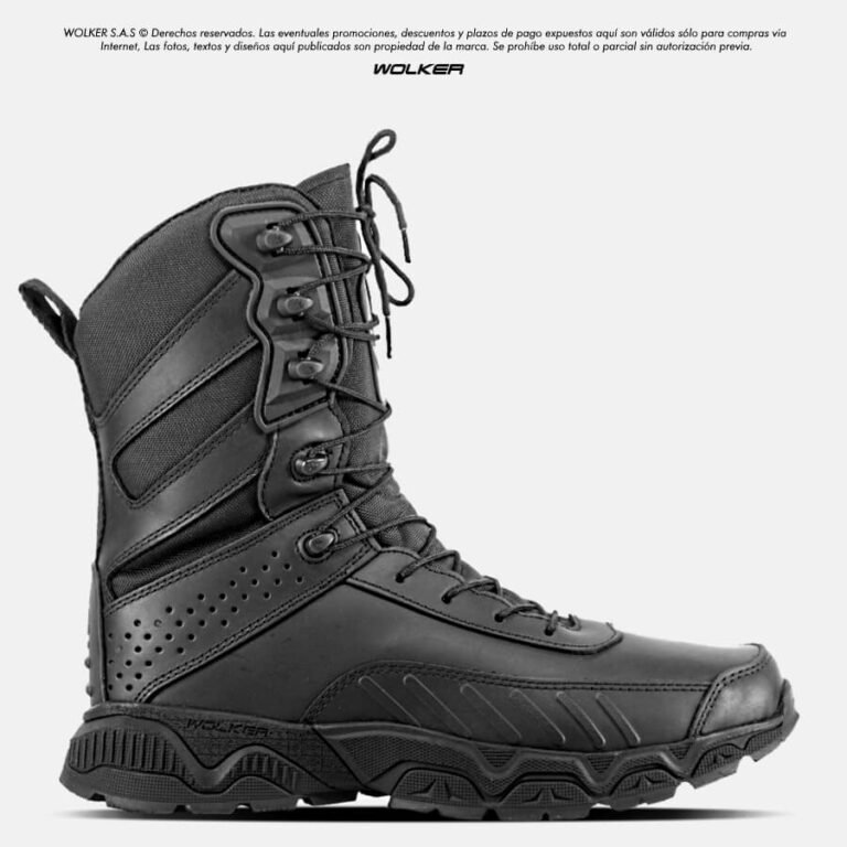 Botas Tropa cuero alta wolker militares caña alta con cierre